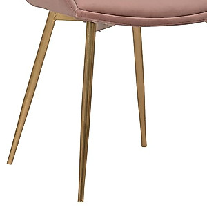 Armen Living Heidi Contemporary Fabric Dining Room Accent Chair, 18.5" Height, Velvet, Blush