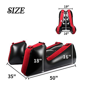 PLKO Inflatable Sofa Bed, Inflatable Sofa with Household Air Pump, Portable Lounge Chair, Relaxation Tools for Bedroom (Red)