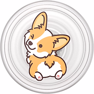 PopSockets Plant-Based Phone Grip with Expanding Kickstand, Eco-Friendly PopSockets for Phone - Translucent Cheeky Corgi