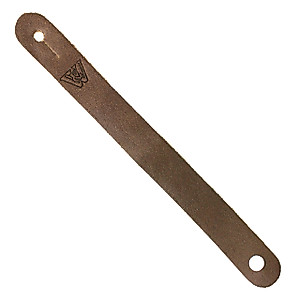 Walker And Williams AT-1-DBRN Distressed Brown Premium Leather Acoustic Guitar Strap Button Headstock Adaptor For Acoustic, Electric, And Bass Guitars