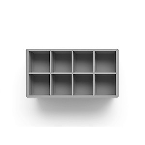 glacio Ice Cube Trays Silicone - Large Ice Tray Molds for making 8 Giant Ice Cubes for Whiskey - 2 Pack