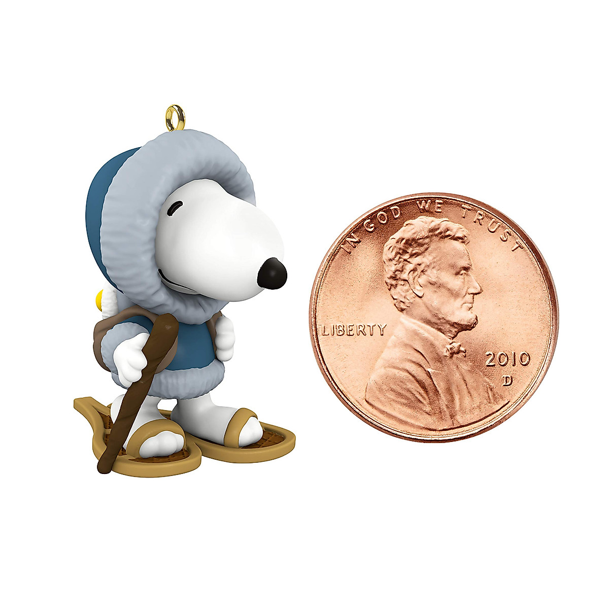 Hallmark Keepsake 0899QXM8367 Mini Christmas Ornament 2019 Year Dated Peanuts Winter Fun With Snoopy Snowshoeing Miniature, 1.04"
