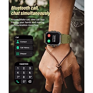 EarlySincere Smart Watch, 1.96''HD Full Touch Screen Bluetooth Call Outdoor Sports Watches with Waterproof Dust-Proof, Activity Fitness Tracker Blood Oxygen Sleep Monitor Pedometer for iOS Android