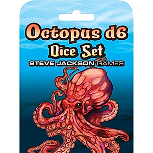 Octopus d6 Dice Set | 6 Pcs | 16mm Six-Sided | Translucent Dice | Tabletop Roleplaying Games | RPG | from Steve Jackson Games