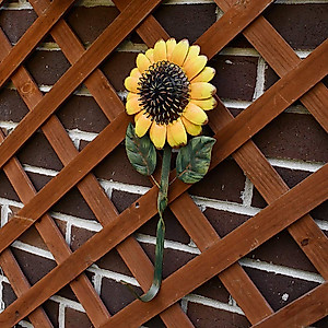 wovorins Metal Sunflower Key Holder Decorative Wall Hook for Keys Towels Hats - Creative Wall Mounted Keys Organizer Iron Hanging Hooks Bath Home Decor (2)