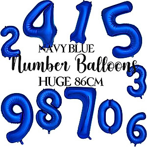 Navy Blue Number 5 Balloons 40 Inch Large Dark Blue Helium Foil Balloons for Birthday Party 2022 Graduation Decorations Anniversary Celebrations (Number 5)