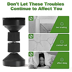 MuroMucci Headboard Stoppers for Wall Adjustable Bed Frame Anti-Shake Tool Furniture Anchor to Wall Bed Frame Wall Bumper Guards Protectors Bumper Bed Post Stoppers