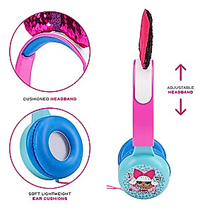 L.O.L. Surprise! Kids Safe Over The Ear Headphones HP2-13136 | Kids Headphones, Volume Limiter for Developing Ears, 3.5MM Stereo Jack, Recommended for Ages 3-9, by Sakar (Styles may vary)