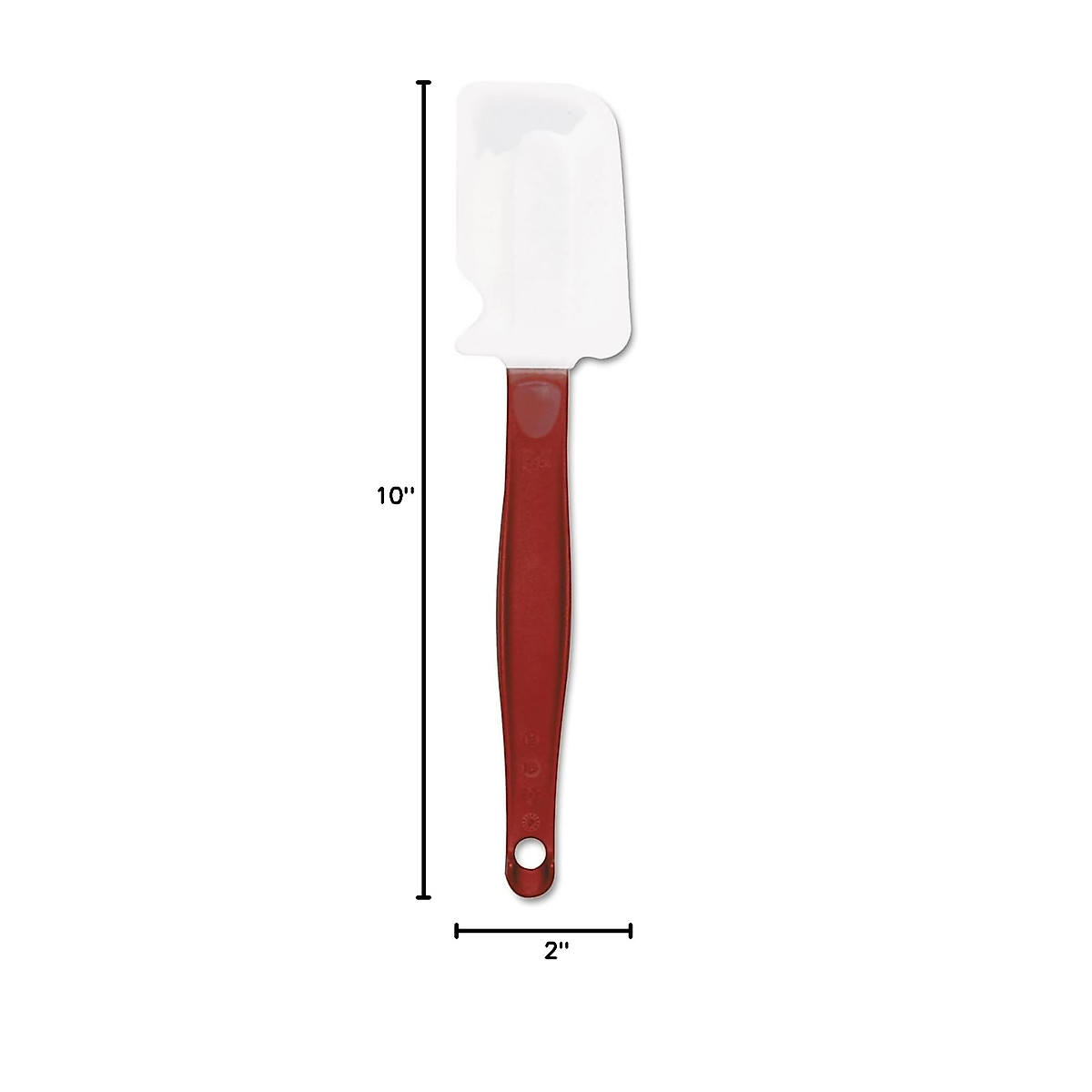 Rubbermaid Commercial Products High Heat Resistant Silicone Heavy Duty Spatula/Food Scraper, 9.5-Inch, 500 Degrees F, Red Handle, for Baking/Cooking/Mixing, Commercial Diswasher Safe