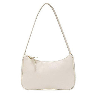 Retro Women Solid Color Zipper Phone Bag Hand Bag Shoulder Bag Armpit Bag Extra Large Canvas Tote Bag (Beige, One Size)