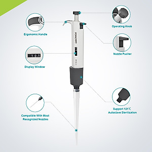 LACHOI Lab Single Channel Pipettor Adjustable Variable Volume,1-10ml High Accurate Micropipette for Laboratory