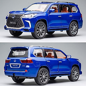 EROCK Exquisite car Model 1/24 Lexus 570 Off-Road in Luxury SUV Model Car, Zinc Alloy Pull Back Toy car with Sound and Light for Kids Boy Girl Gift