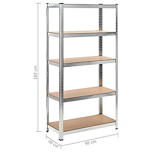 ZQQLVOO Multipurpose Shelf Display Rack,Garage Storage Shelving,Shelves for Storage Shelving,Garage Shelves, Basement Shelving Utility Shelf Rack,Storage Shelves 2 pcs 35.4"x15.7"x70.9" MDF