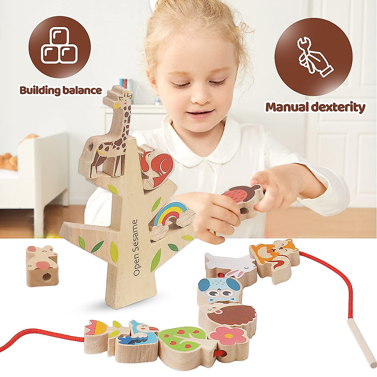 NAODONGLI Wooden Stacking Toys for Kids