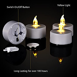 Nancia 100PACK Flameless LED Tea Lights Candles, Realistic and Bright Flickering Long Lasting 200Hours Battery-Powered, Ideal Party, Wedding, Birthday, Gifts Home Decoration Warm Yellow