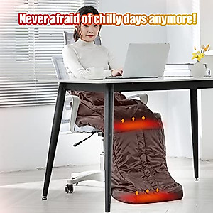 Heated Leg Warmer & Hand Warmer, Electric Lower Body Heated Wrap Therapy Wearable Heating Blanket for Circulation, Foot Warmer Under Desk, 6 Heat & 7 Timer Settings