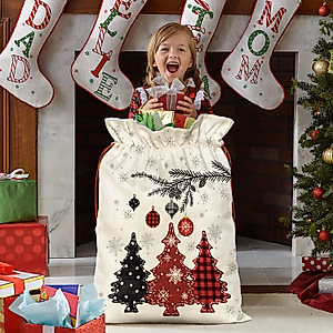 Horaldaily 3PCS Christmas Gift Bag Christmas Sacks for Presents 16x20 Inch,Christmas Tree Ball Ornaments Stocking Storage Sack Present Xmas Gift Bags Party Favors Bags