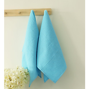 PurpleEssences Waffle Weave Solid Kitchen Towel, 100% Cotton - 15 x 25 Inches, Ultra Soft Absorbent Quick Drying Dish Cloth Towels Dish Rags for Kitchen, 6 - Pack - Forest Green