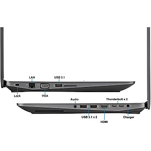 HP 15.6-inch ZBook 15 G3 Mobile Workstation Laptop - Intel i7-6820HQ - 32GB RAM, 1TB NVMe SSD 'Webcam, HDMI, VGA, AC Wi-Fi, Bluetooth, SD Card - Windows 10 Pro (Renewed)