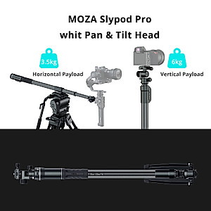 MOZA Slypod Pro Monopod Motorized Motion Camera Slider Accurate Position & Speed Control Extend Out 520mm Maximum Speed 40mm/s with Pan and Tilt Head & Tripod