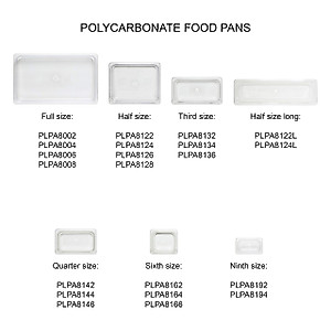 Excellante 849851006942 Deep Polycarbonate Food Pan, 4", Full Size