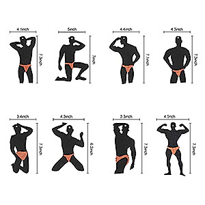 30Pcs Bachelorette Party Hanging Swirls Decorations, Rose Gold Male Dancer Hen Party Supplies, Bridal Shower Dirty & Naughty Bachelorette Party Decor for Women