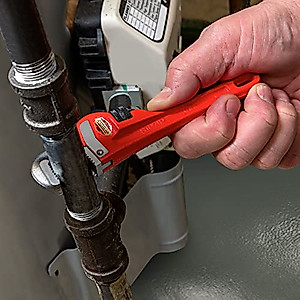 RIDGID 31000 Model 6 Heavy-Duty Plumbing Straight 6" Pipe Wrench, Red, Made in the USA