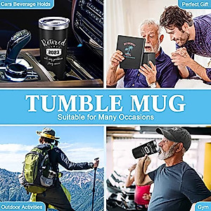 Sieral 5 Pcs Retirement Gift set for Men Funny Retired Presents Include Insulated Tumbler Baseball Cap Full Length Lounge Socks Keychain with Gift Box for Coworkers, Retired People, Dad (Tree Style)