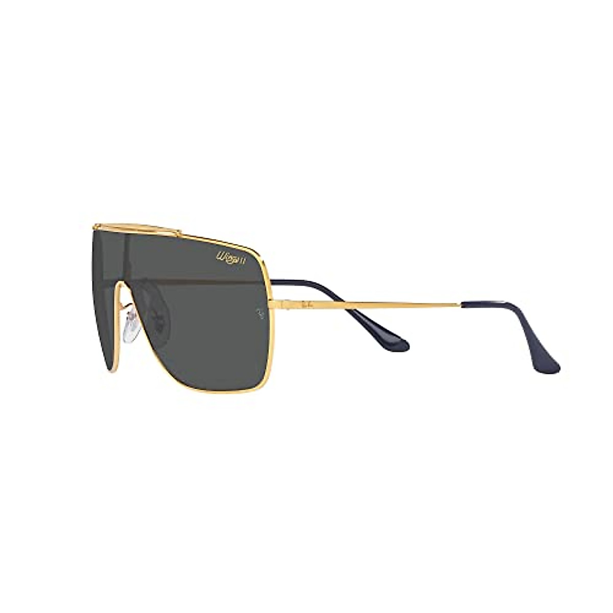 Ray-Ban RB3697 Wings II Square Sunglasses, Legend Gold/Dark Grey, 35 mm