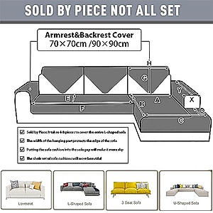 EXTLEZSA Velvet Sofa Slipcover Corner 3/2/1/4 Seater L Shape Embroidered Sofa Protector Thick Furniture Protector for Dogs Cats Kids (Navy Blue,30 * 50cm)