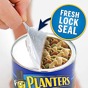 PLANTERS Deluxe Pistachio Mix, 1.15 lb. Resealable Canister - Deluxe Pistachio Mix: Pistachios, Almonds & Cashews Roasted in Peanut Oil with Sea Salt - Kosher, Savory Snack