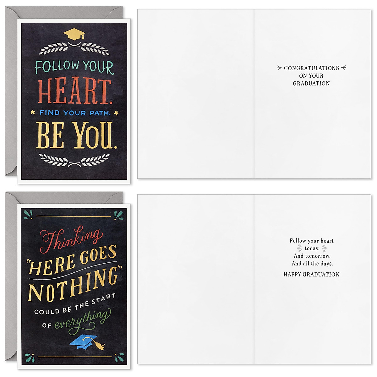 Hallmark Graduation Card Assortment (16 Cards with Envelopes) Inspirational Quotes