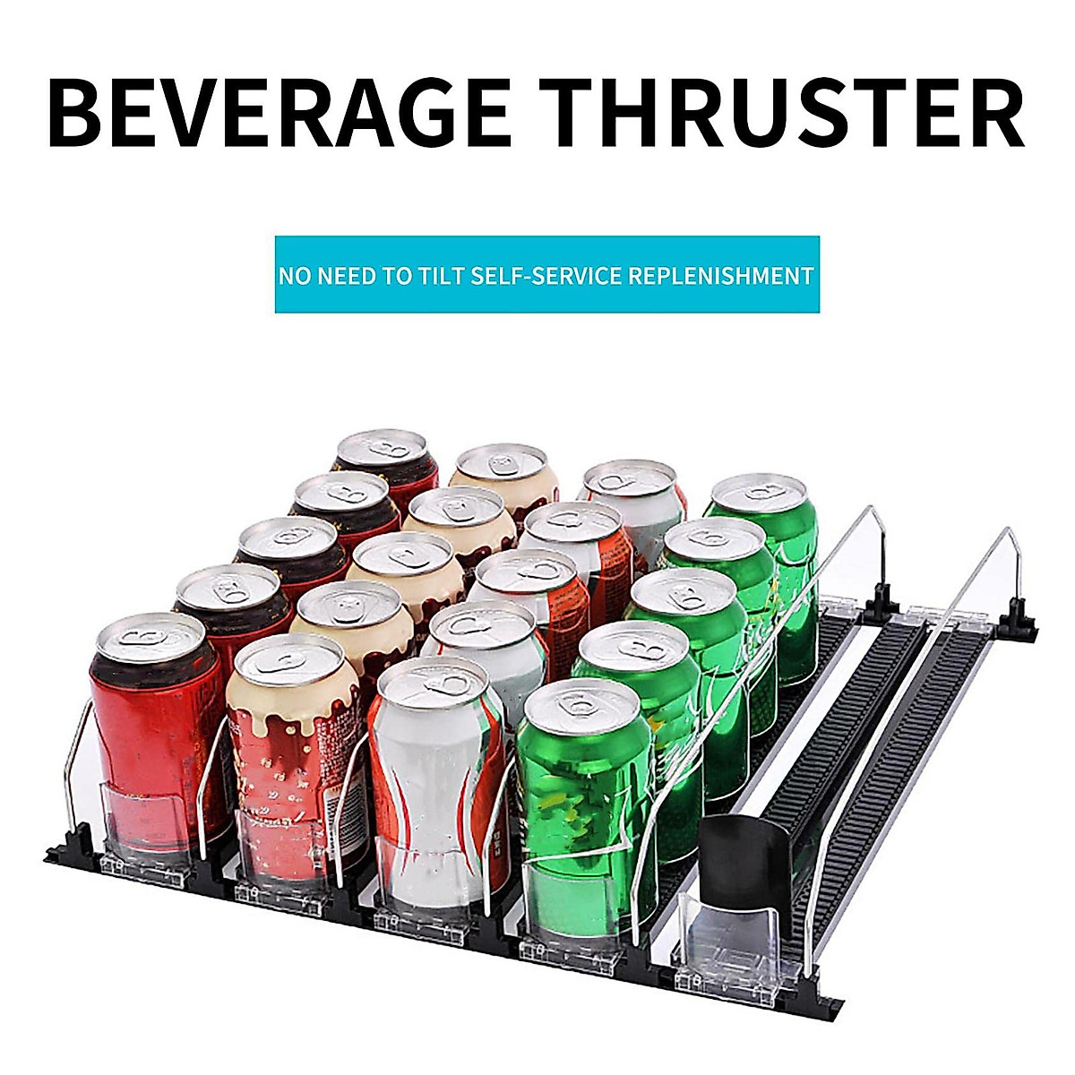 MORESEC Freezer Beverage Pusher, Refrigerator Supermarket Beverage Shelf Beverage Automatic Push-Pull Device, Large Capacity Sturdy and Durable Pusher (1 PC)