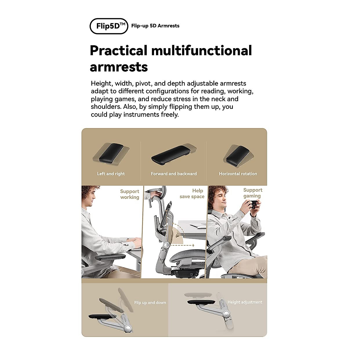 HINOMI H1 Pro 3D Lumbar Support Ergonomic Office/Gaming Chair - 5D Armrests Leg Rest Included Hybrid Mesh Relieve Back Pain, Foldable, Work from Home Office with Adjustable Headrest