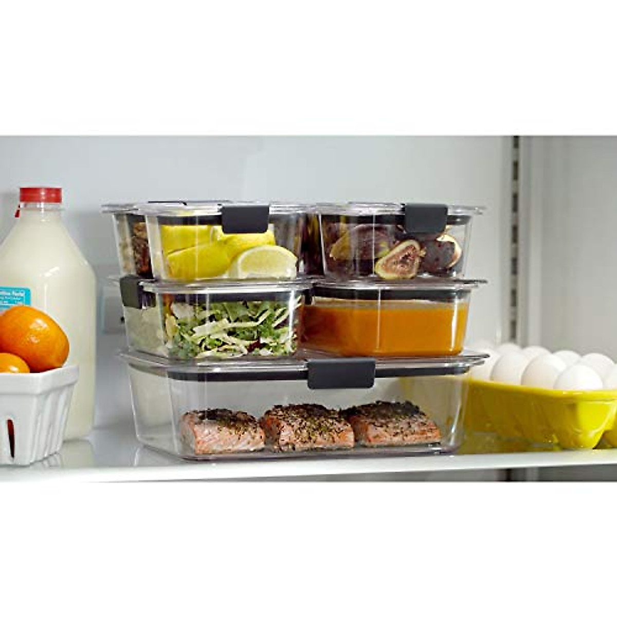 Rubbermaid Brilliance Leak-Proof Food Storage Containers with Airtight Lids, Set of 7 (14 Pieces Total) | BPA-Free & Stain Resistant