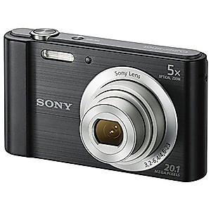 Sony DSC-W800/B Point and Shoot Digital Still Camera Black Bundle with 16GB Memory Card, Bag, Microfiber Cleaning Cloth, Card Reader, Screen Protectors, 3 Piece Cleaning Kit and Memory Card Wallet