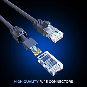 Maximm Cat 6 Ethernet Cable 15 Ft, (12-Pack) Cat6 Cable, LAN Cable, Internet Cable, Patch Cable and Network Cable - UTP (Gray) 15 Feet ethernet Cord