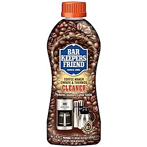 Bar Keepers Friend Coffee Maker Cleaner (12 oz) - Removes Oily Residue, Tannins and Stains - For Single-Cup and Automatic Drip Coffee Makers and Espresso Machines