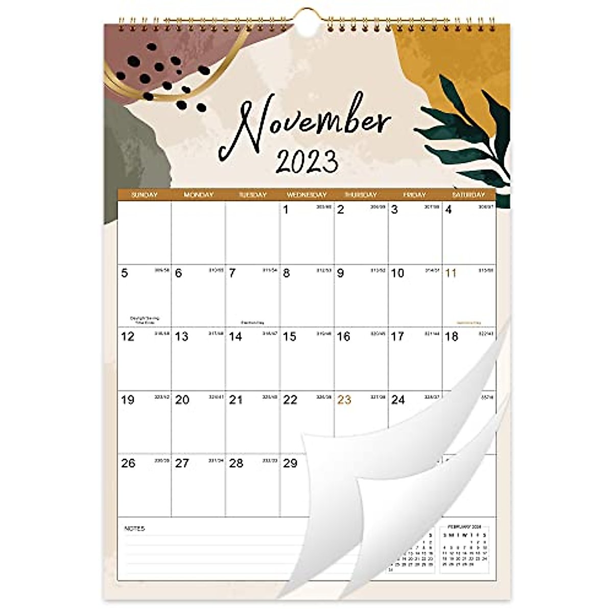 Calendar 2023-2024 - Aug. 2023 - Dec. 2024, 2023-2024 wall calendar with 18 Months, 17" x 12", Twin-Wire Binding + Hanging Hook + Large Blocks with Julian Dates, 2023-2024 Calendar for Organizing - Colorful Lump