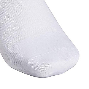 adidas Men's Superlite Super No Show Socks (6-Pair), White/Black, Large