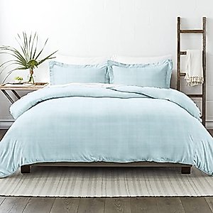 Simply Soft Ultra Soft Thatch Patterned 3 Piece Duvet Cover Set, Queen, Aqua (SS-DUV-That-QUEE-AQ)