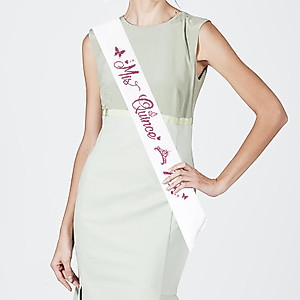 Mis Quince 15 Quinceanera Sash,Happy 15th Birthday Party Decorations,Spanish My 15th Birthday Bday Gifts, Feliz Cumpleanos Sash