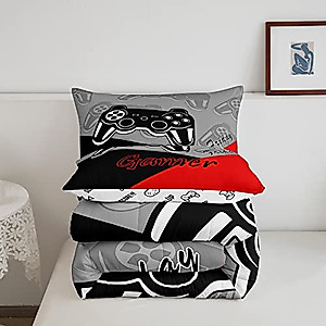 Feelyou Gamer Comforter Set for Boys Teens Gaming Bedding Set Video Game Contoller Home Decor for Kids Down Alternative Comforter Twin Size 2 Pieces 1 Comforter with 1 Pillowcase