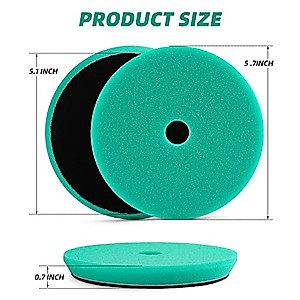 LUCKUT 3pcs 5 inch Polishing Pads, 5'' Track Buffer Pads Hook and Loop Buffing Pads, Foam Polish Pad for Compounding, Polishing and Waxing, for 5'' Backing Plate