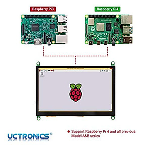UCTRONICS 5 Inch Touchscreen for Raspberry Pi with Prop Stand, 800×480 Portable Capacitive HDMI LCD Display Monitor for Pi 4, 3 B+, Windows 10 8 7, Free Driver