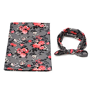 Infant Floral Swaddle Wrap with Headbands Hats Value Set Newborn Receiving Blanket Photography Props 35X35inch