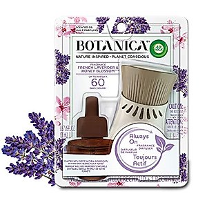 Botanica by Air Wick Plug in Scented Oil Starter Kit, 1 Warmer + 1 Refill, French Lavender and Honey Blossom, Air Freshener, Essential Oils
