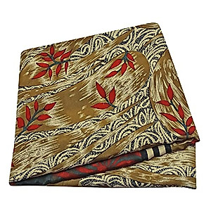 Peegli Indian Women's Crepe Silk Abstract Saree Vintage Green Sari Textile DIY 5 Yards Fabric