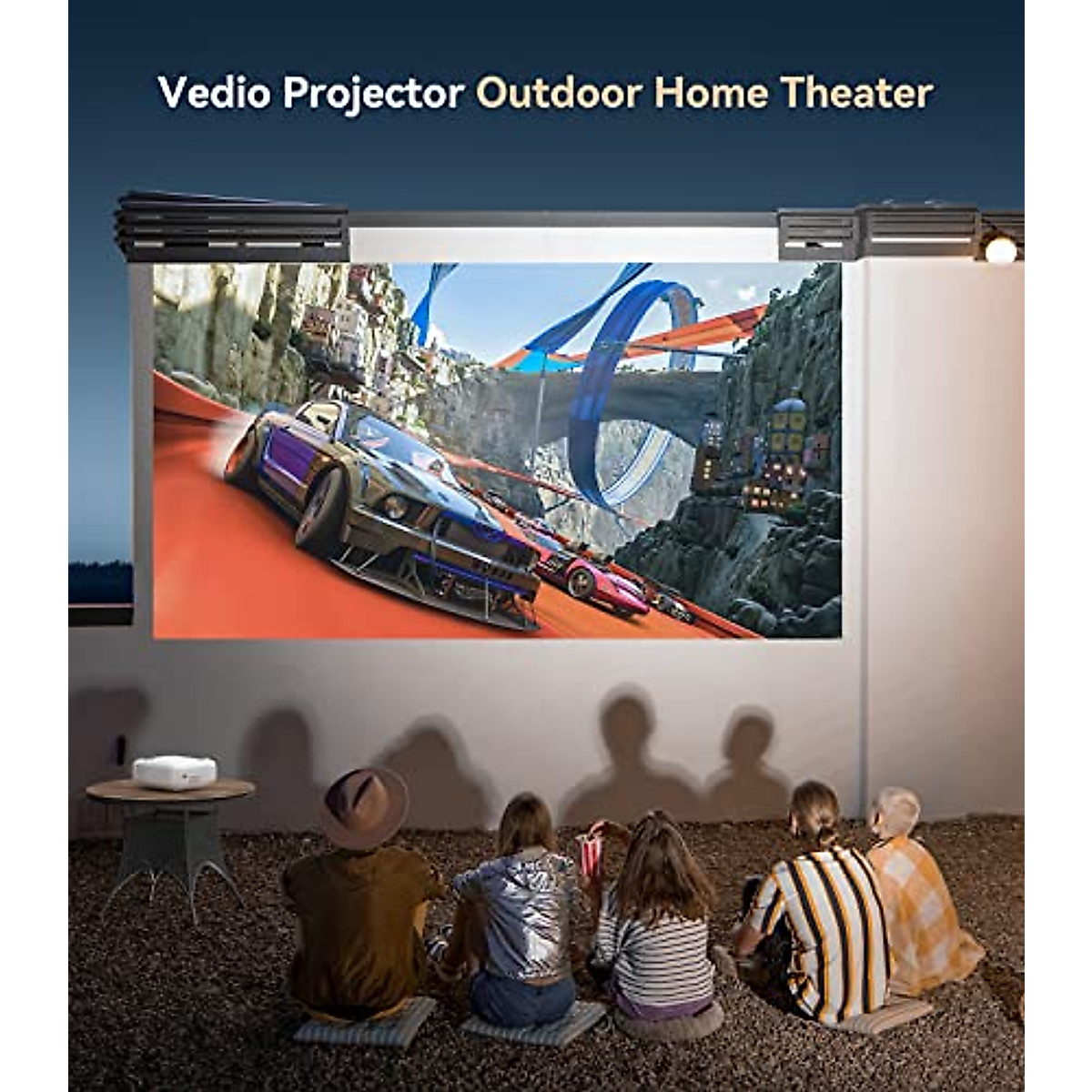 Portable Projector with WiFi and Bluetooth, 5G WiFi Native 1080P 9800L USSUNNY Outdoor Projector 4K Supported, 300" Mini Movie Projector with Carry Bag, for HDMI*2, USB, Laptop, iOS & Android Phone