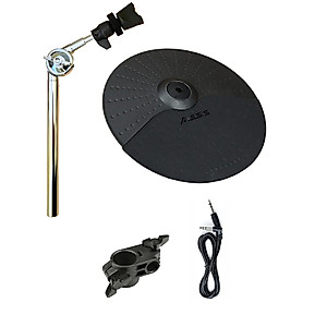 Alesis Surge/Command 10 Inch Cymbal with Choke, 15 Inch Cymbal Arm, Clamp and Silverline Audio 10ft Connection Cable Bundle